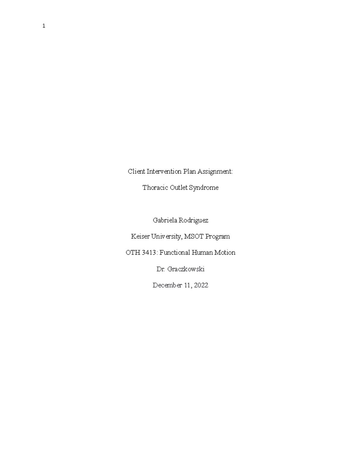 Assignment #4 Intervention Plan - Client Intervention Plan Assignment ...