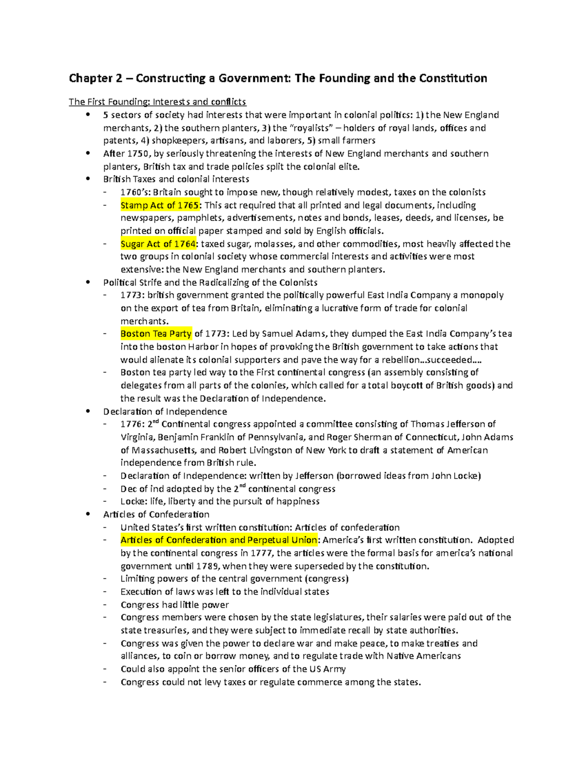 Government Chapter 2 Summary - Summary Keeping the Republic: Power and ...
