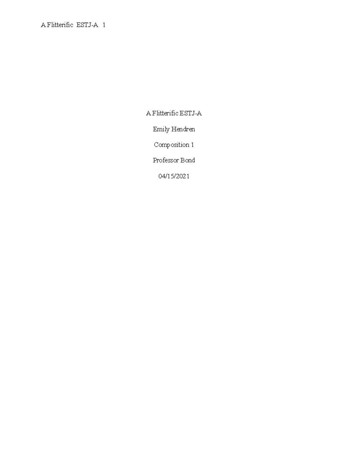 A Flitterific ESTJ - Elson Bond - A Flitterific ESTJ-A 1 A Flitterific ...