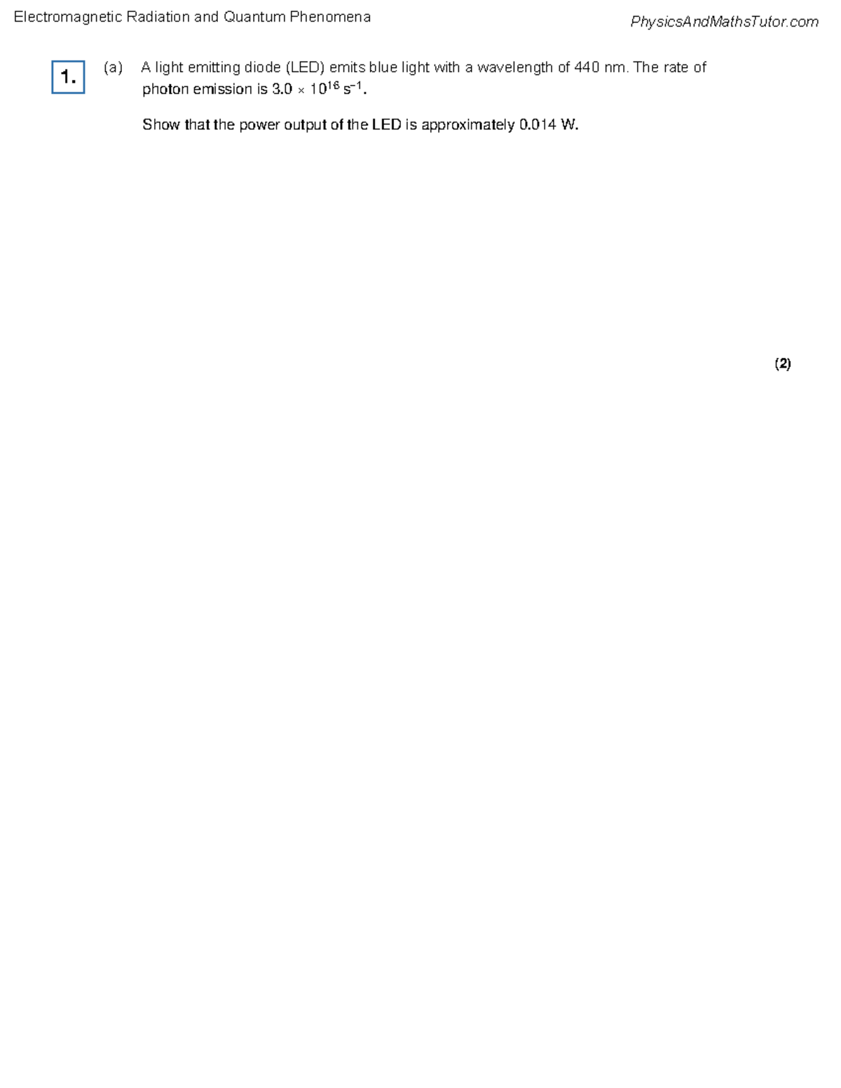 2.2. Electromagnetic Radiation and Quantum Phenomena QP - (a) A light ...