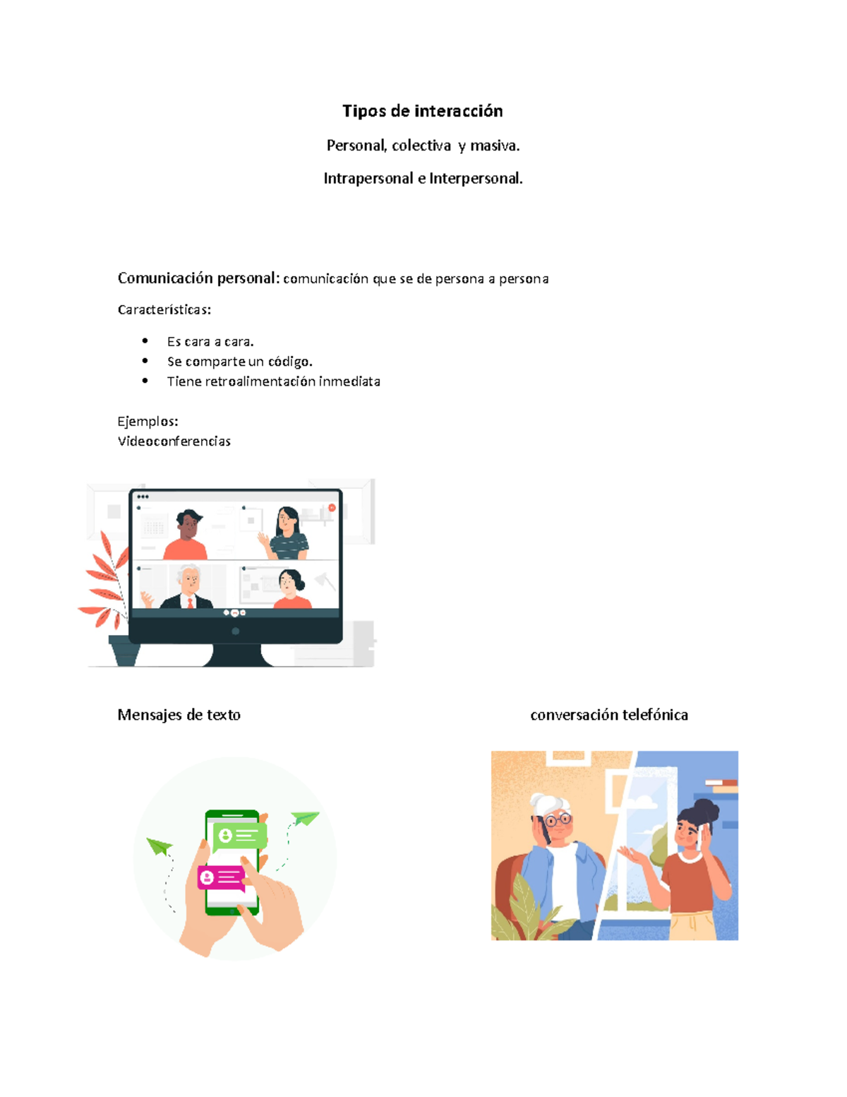 Tipos de interacción - interraciones - Tipos de interacción Personal ...