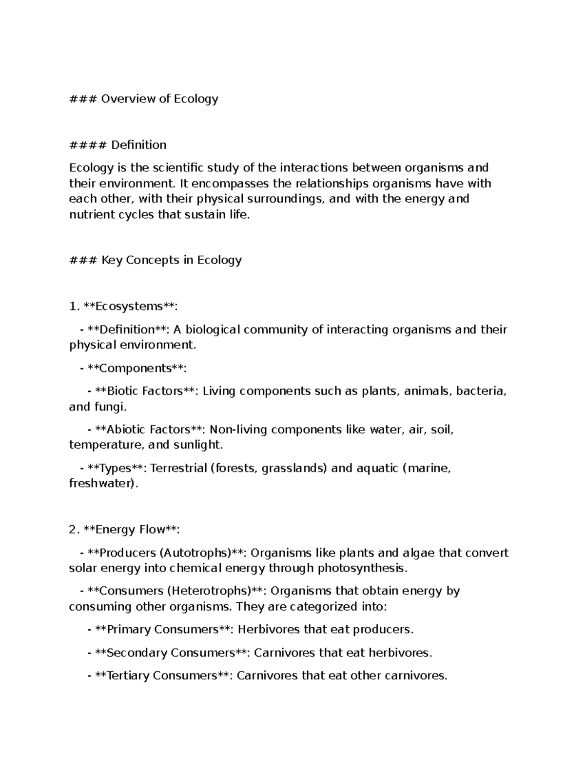 Reviewer About Ecology 3 - Overview of Ecology Definition Ecology is ...