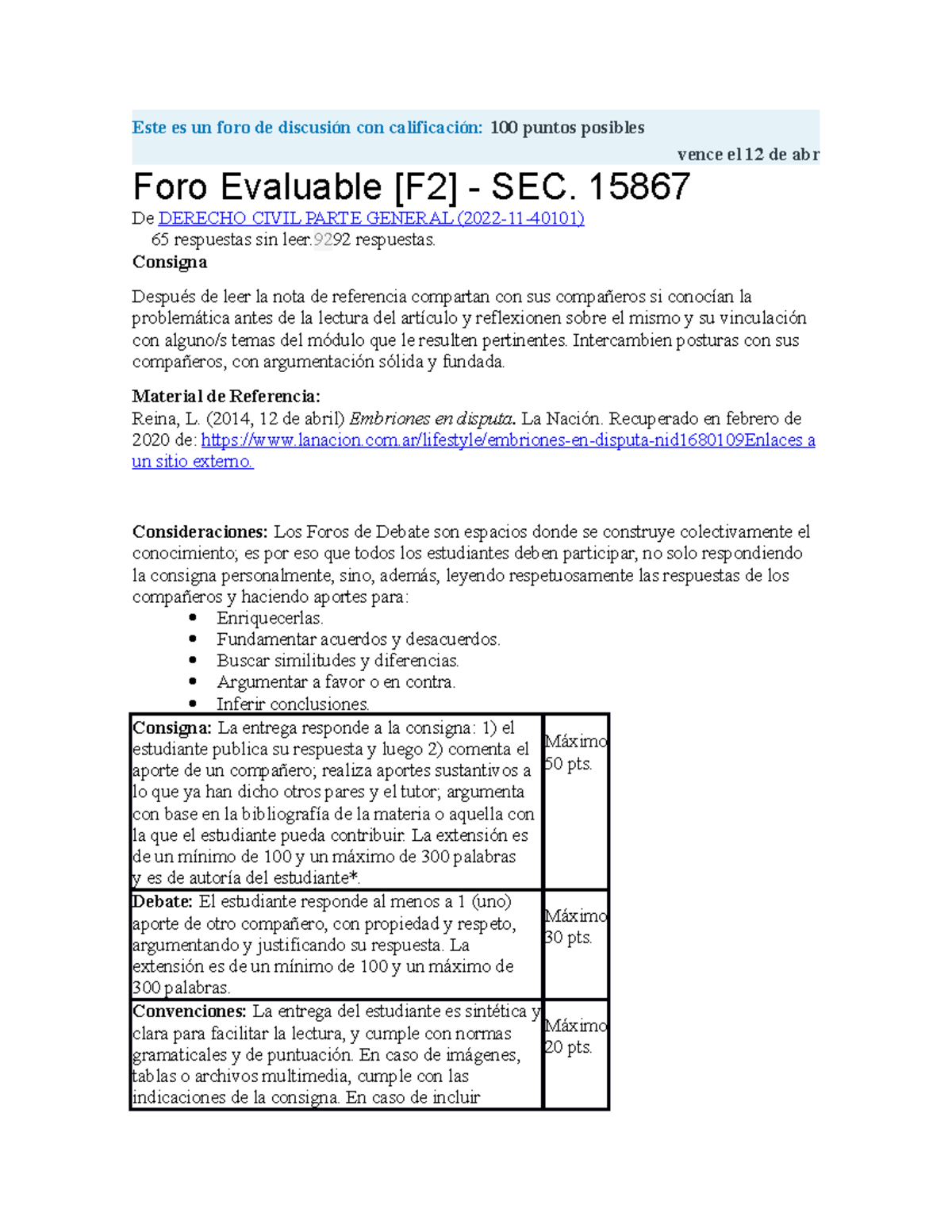 Este es un foro de discusión con calificación Acosta Cintia - Este es ...