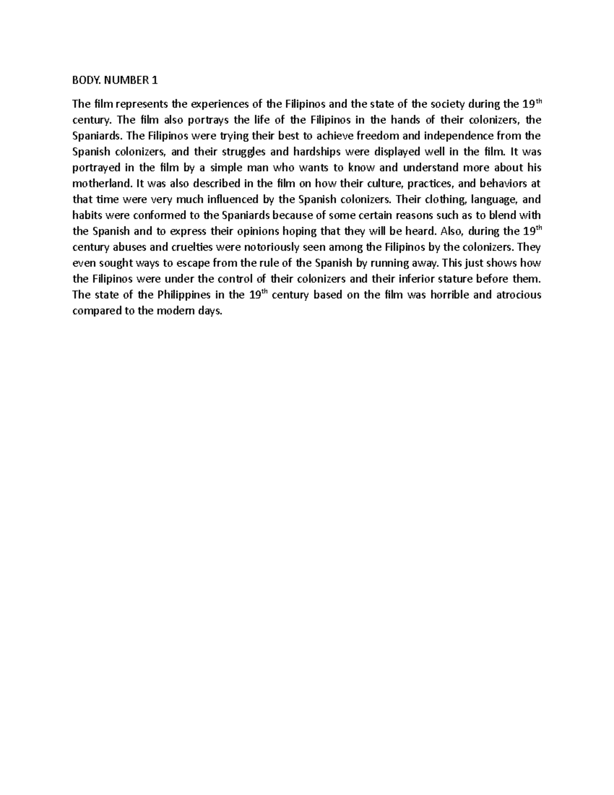 BODY. Number 1 - None - BODY. NUMBER 1 The film represents the ...