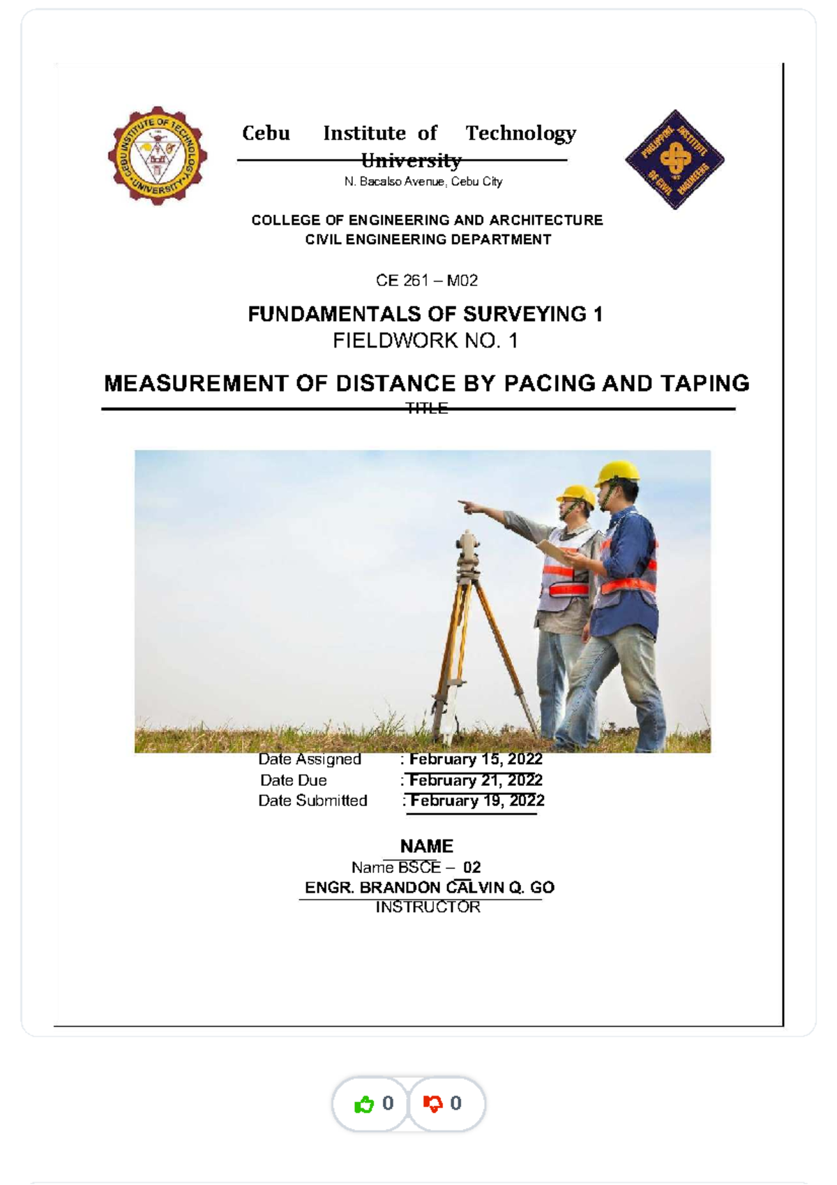 Cit-u-fundamentals-of-surveying-1-fieldwork-1 compress - ! ! Cebu! Institute! of! Technology ...