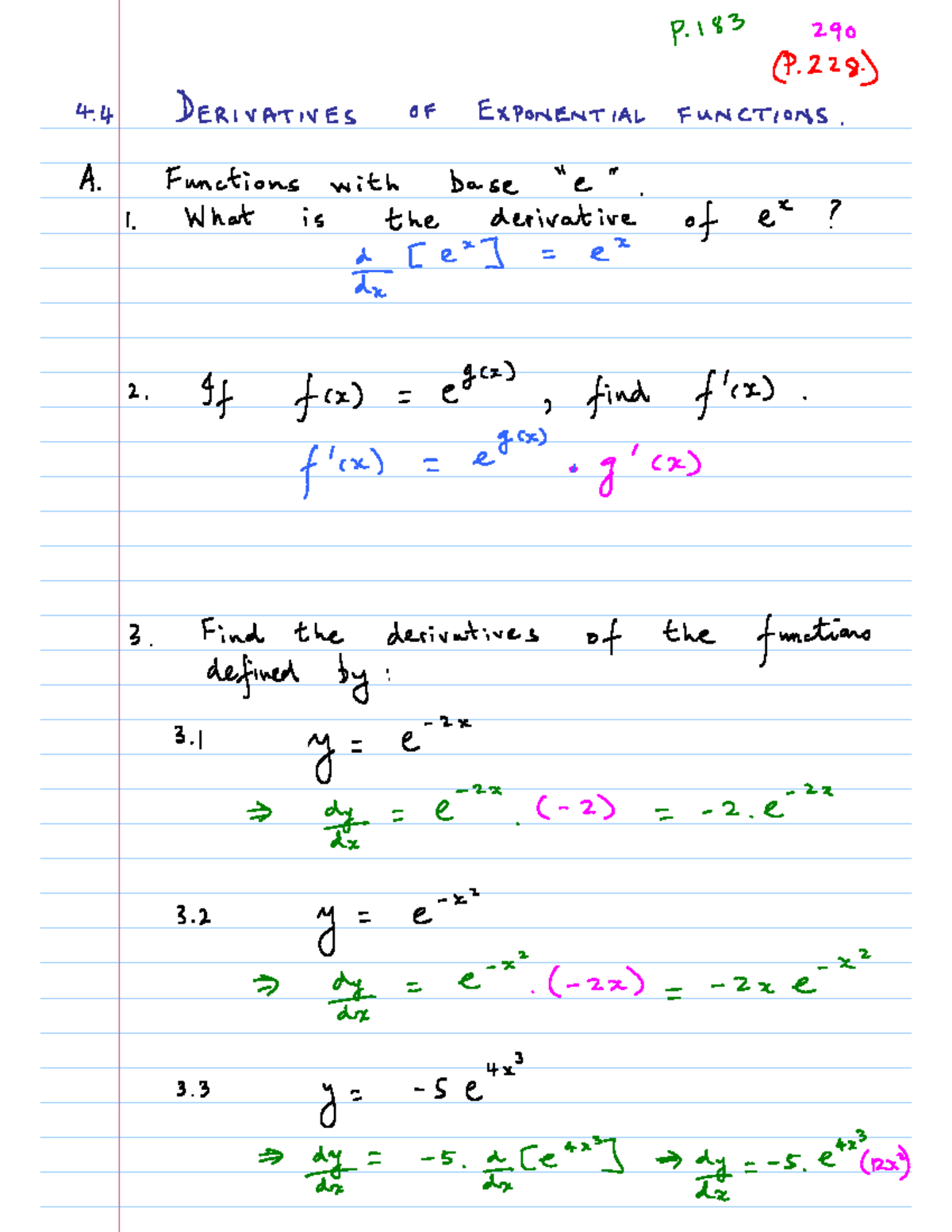 15 4.4 Derivatives of exponential functions - MATH150 - Studocu