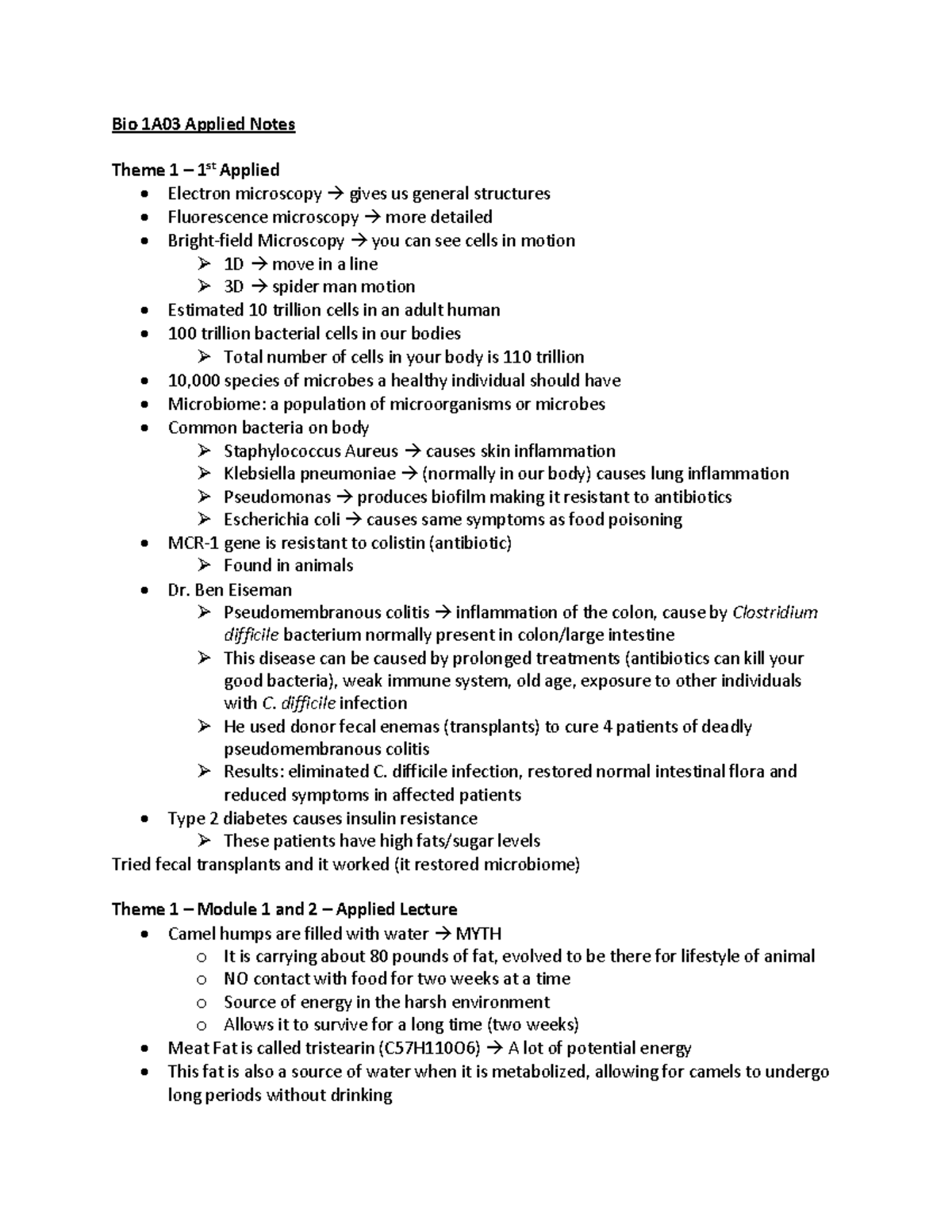 Bio 1a03 Applied Notes Warning Tt Undefined Function 32 Warning Tt Undefined Function 32
