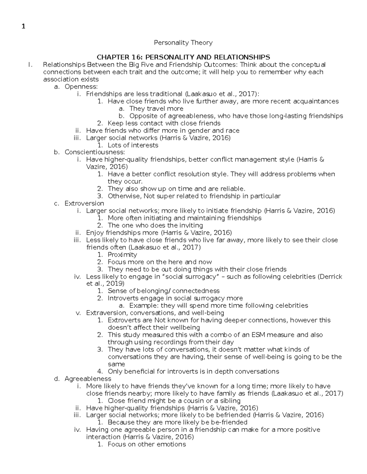 Personality Theory Exam 4 Study Guide - Personality Theory CHAPTER 16 ...
