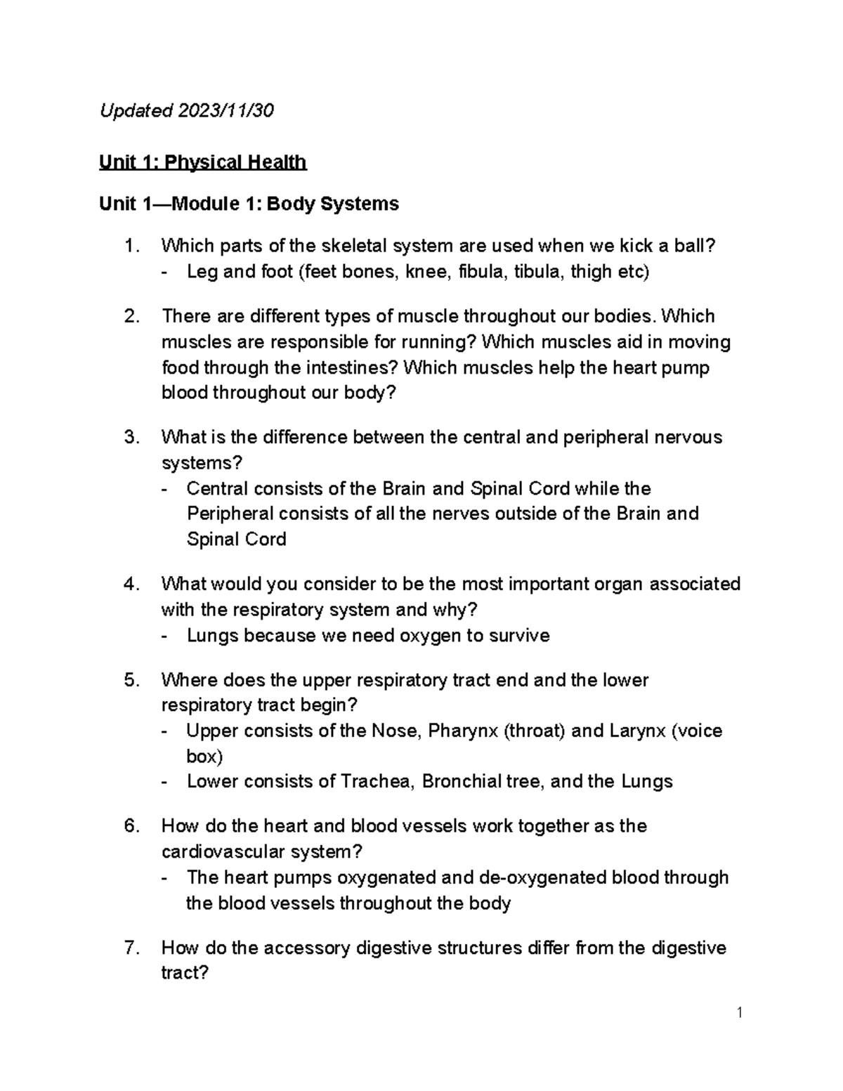 2023-11 c458v5 study questions - Updated 2023/11/ Unit 1: Physical ...