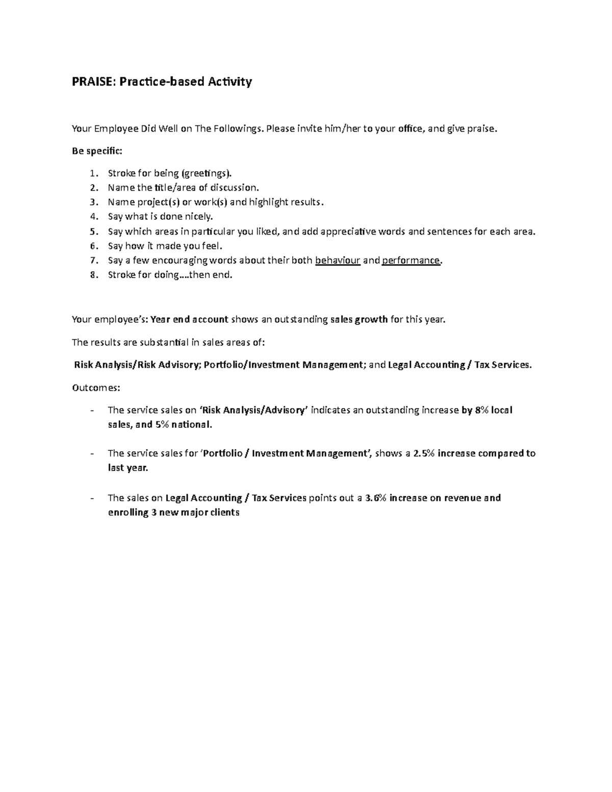 Praisepracticebased Activity - PRAISE: Practice-based Activity Your ...