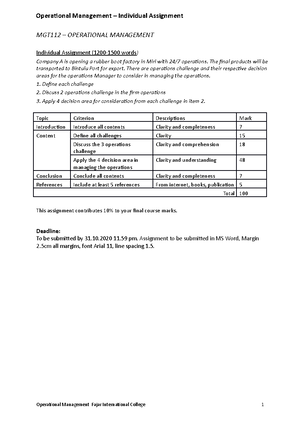 1. Question Paper - MGM116 - Fajar International College FINAL EXAM ...