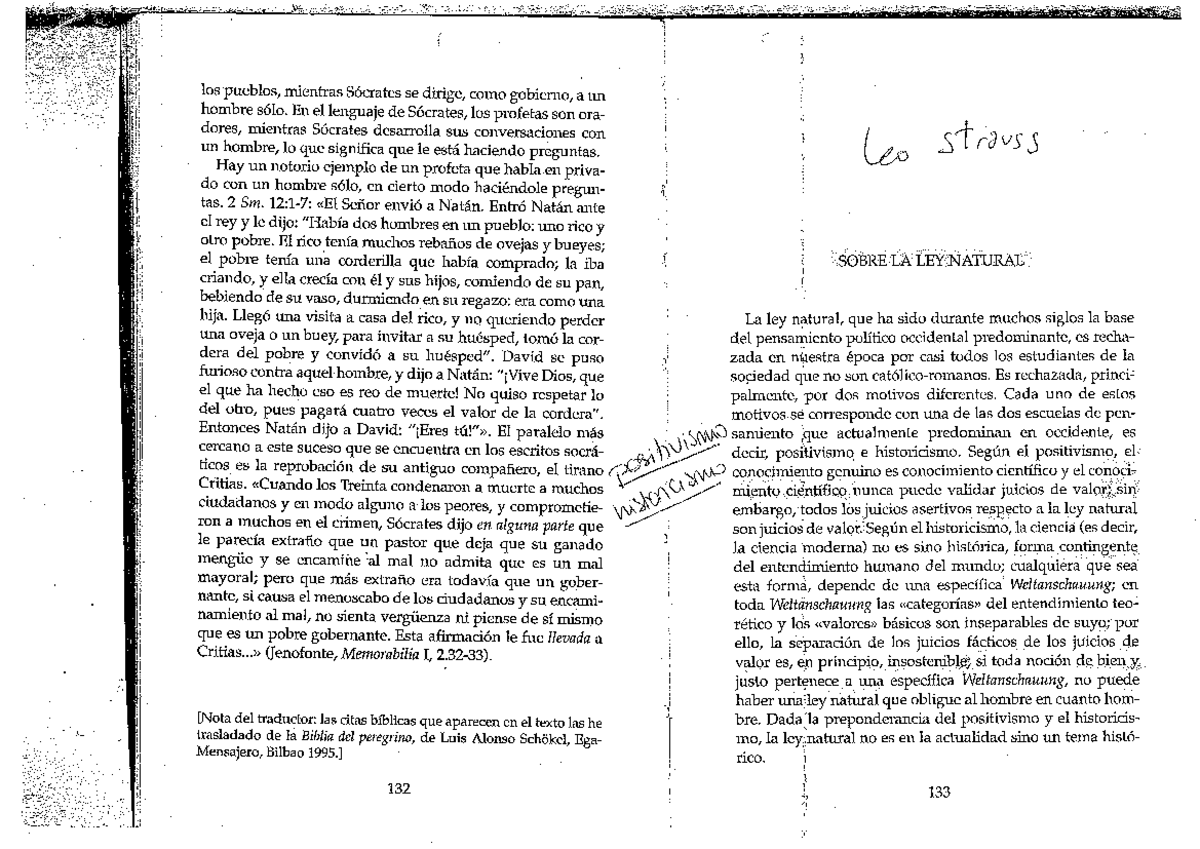 4.Sobre la ley natural. Leo Strauss - Teoría General del Derecho - Studocu