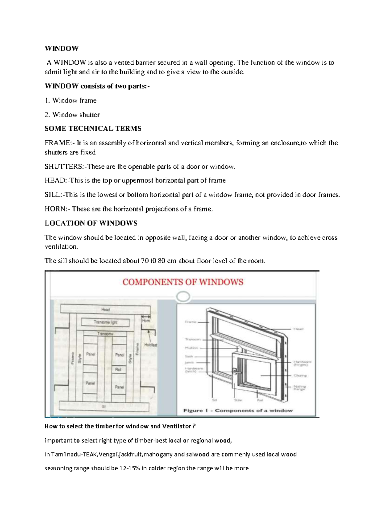Material AND Construction II - WINDOW A WINDOW is also a vented barrier ...