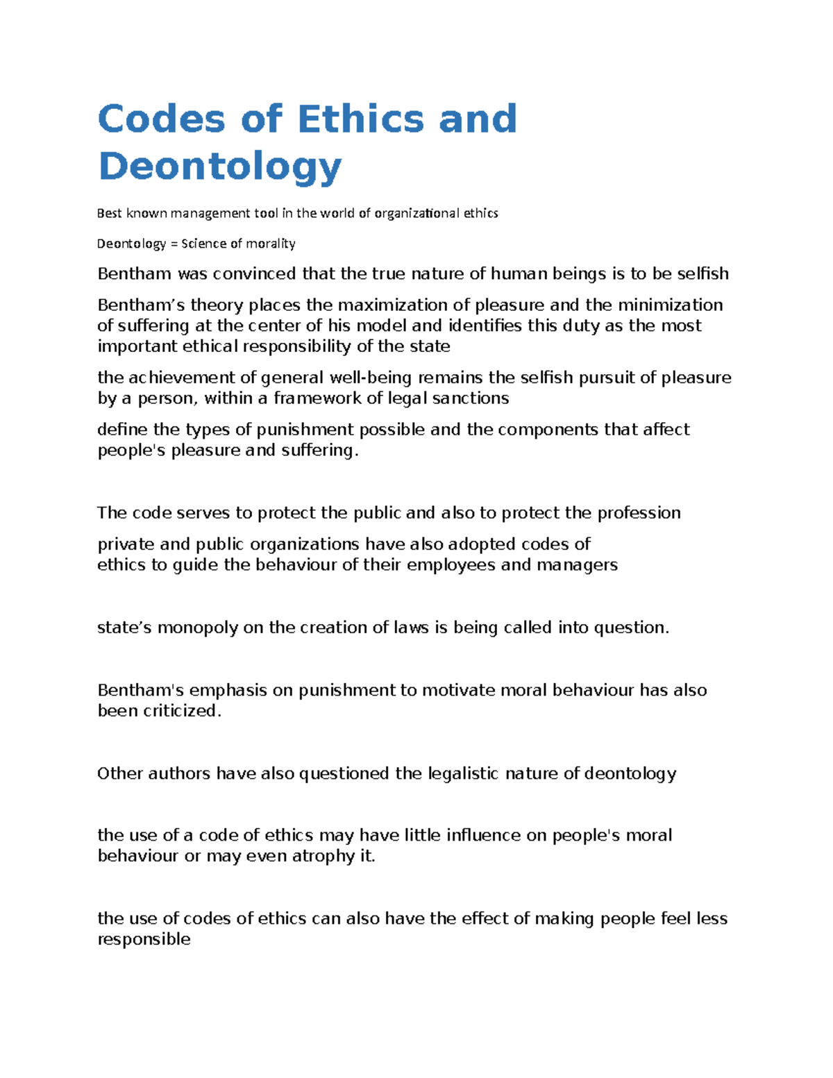 Codes of Ethics and Deontology - Codes of Ethics and Deontology Best ...