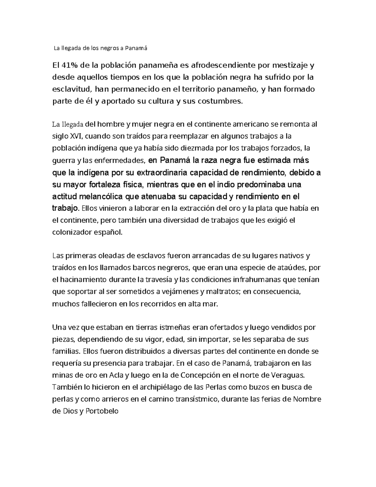 La llegada de los negros a Panamá - La llegada del hombre y mujer negra ...