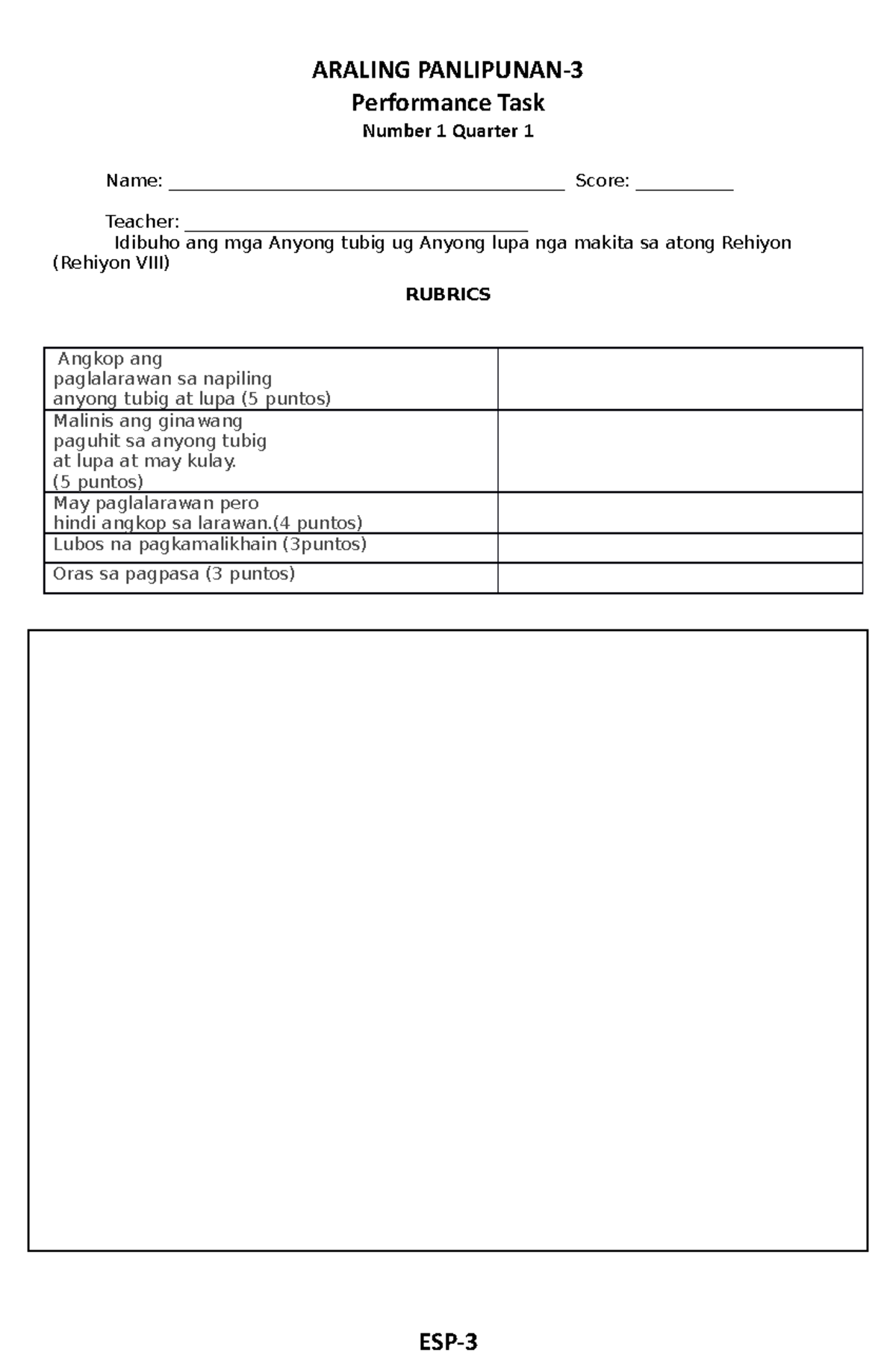 Performance TASK Quarter 1 - ARALING PANLIPUNAN- Performance Task ...