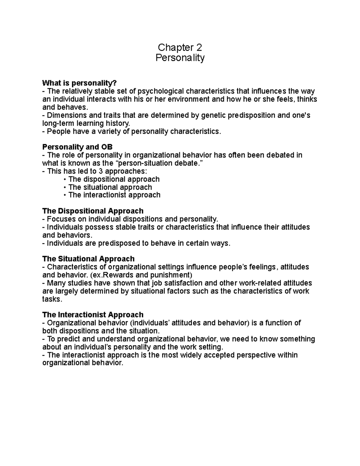Chapter 2 Personality - Chapter 2 Personality What is personality? The ...