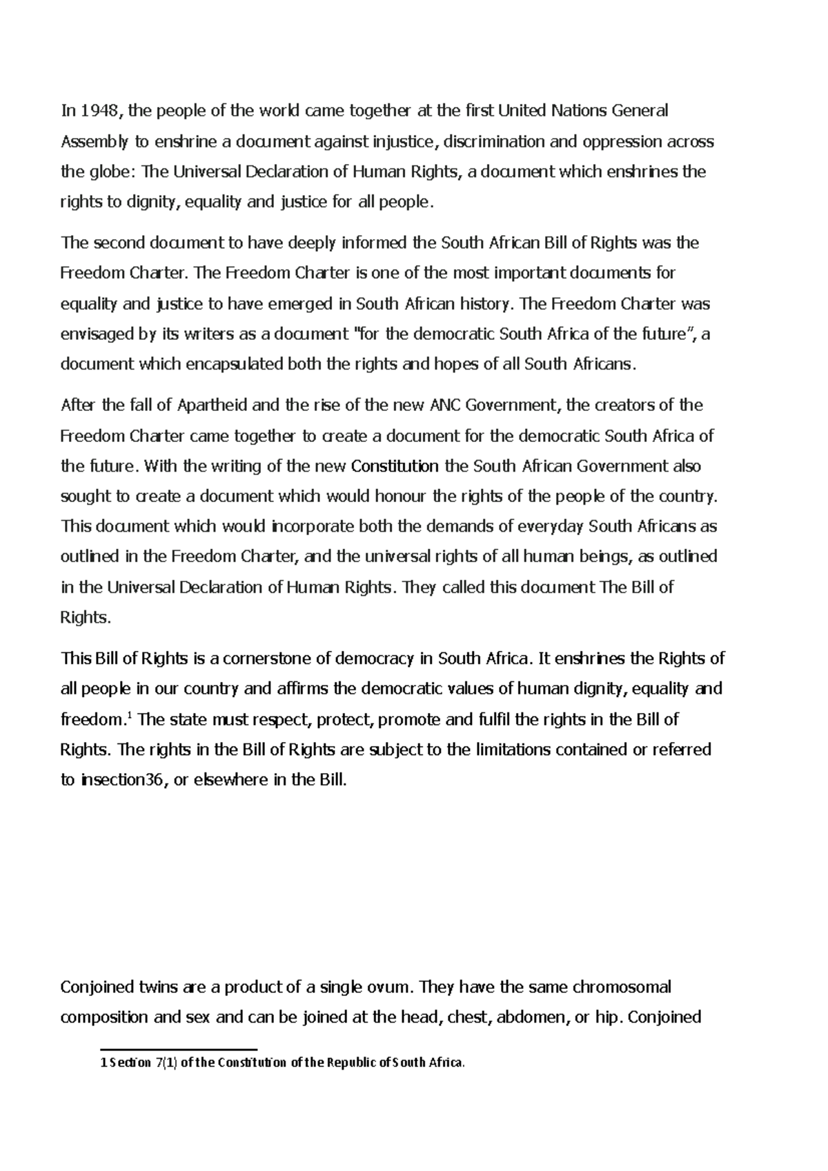 Assignment - HUMAN RIGHTS - In 1948, the people of the world came ...