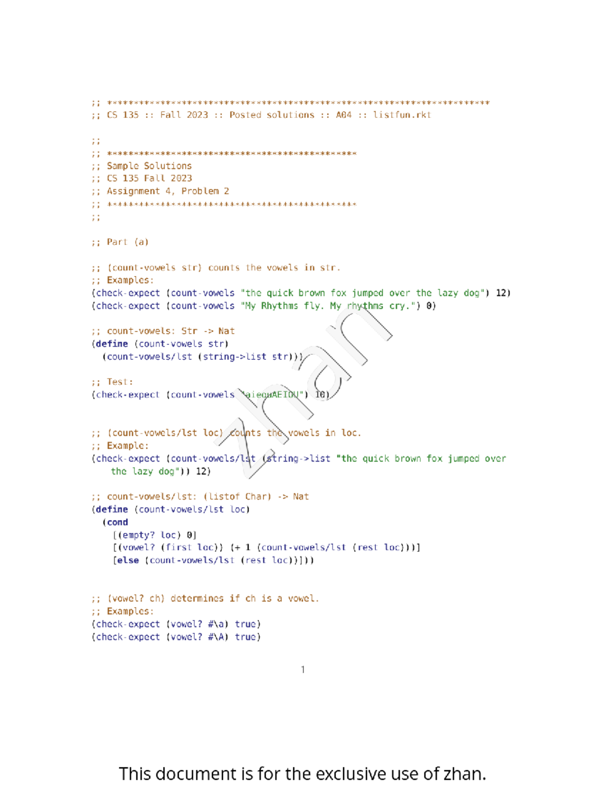 A04 soln - cs135 2023 assignment 4 sol - Cs 135 - Studocu