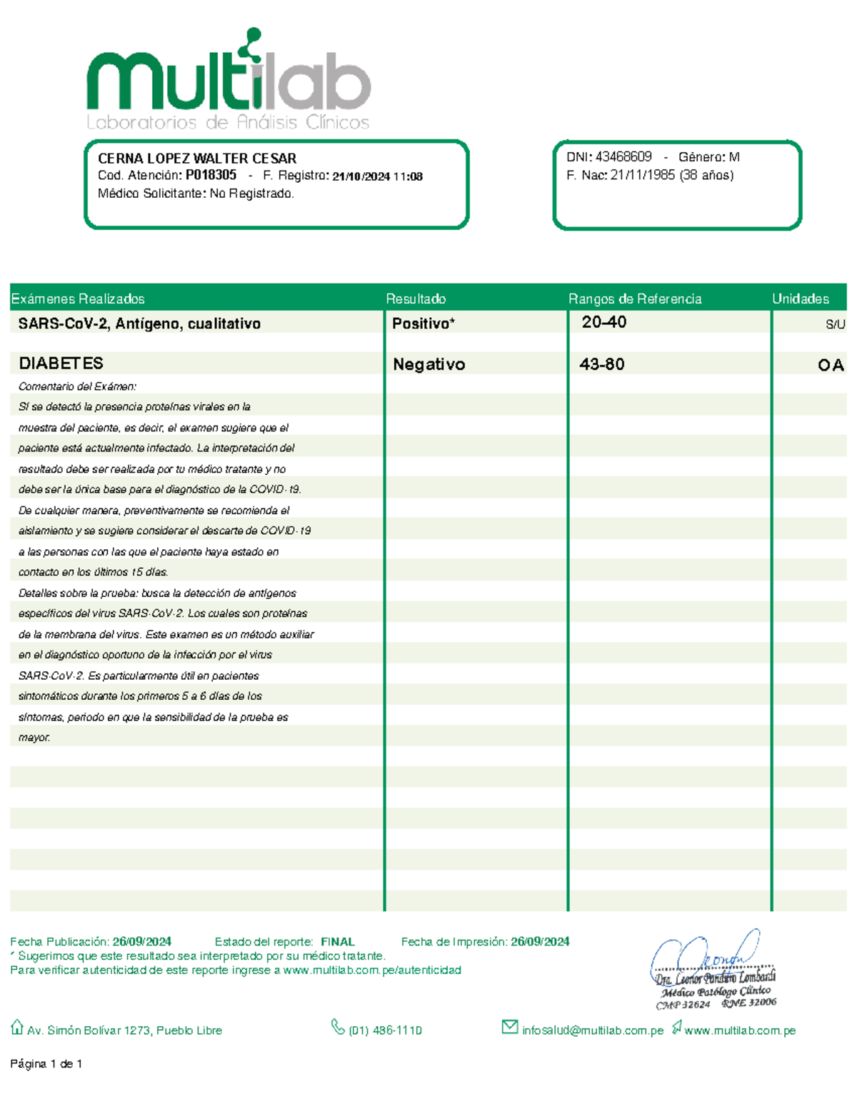 Modulo II - fghgfh - Comentario del Exámen: Sí se detectó la presencia ...