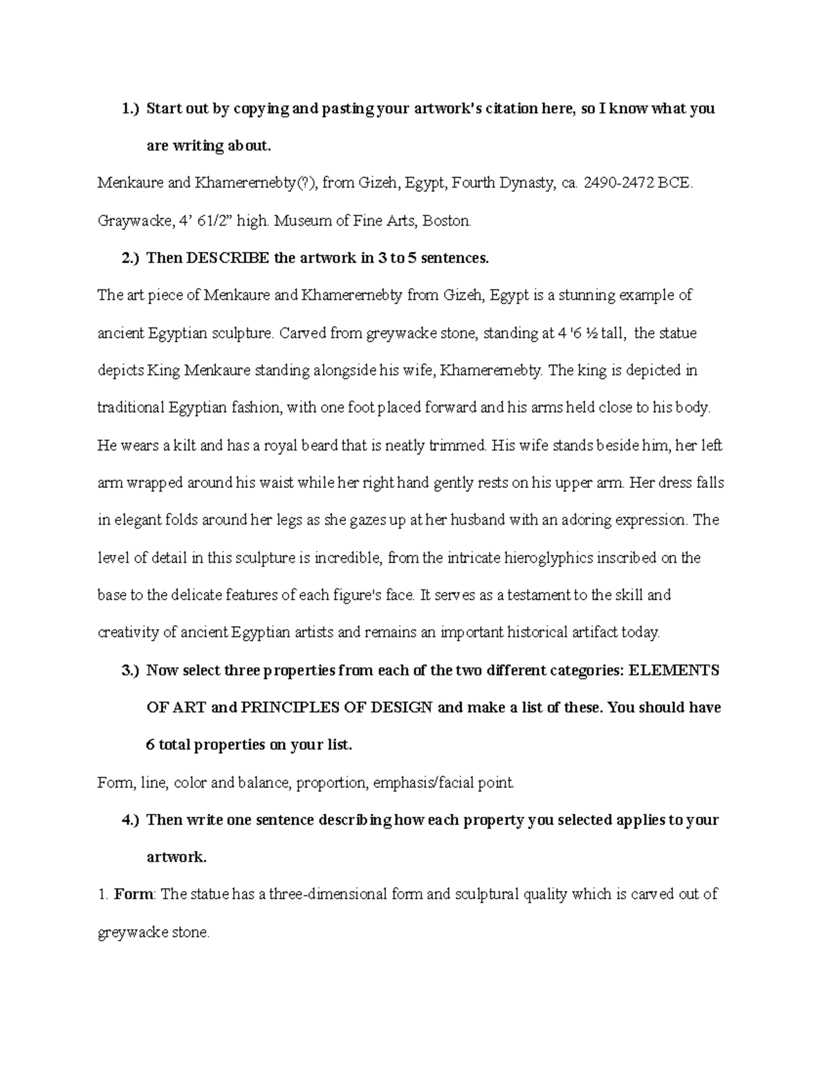 Formal Visual Analysis - 1.) Start out by copying and pasting your ...