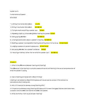Fundamentals of speech outline example - Speech Outline Kyndel Harris ...