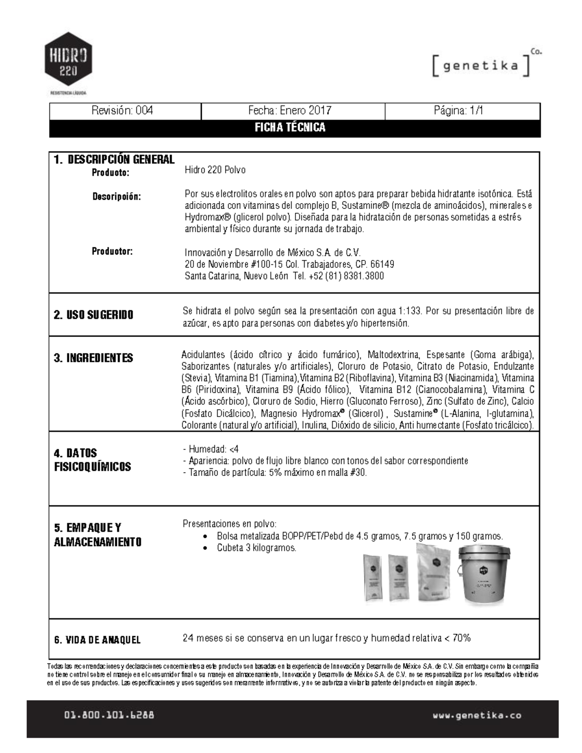 Hidro-220-ficha - Ficha técnica de suero oral - Todas las ...