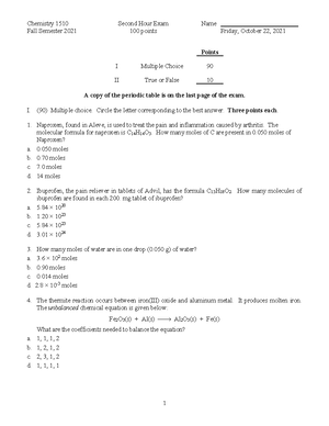 Chem Lab Questions - Date l-,i / 7, 0 / 2 Section Tl AJ) 6 d Cl L, 1 d ...