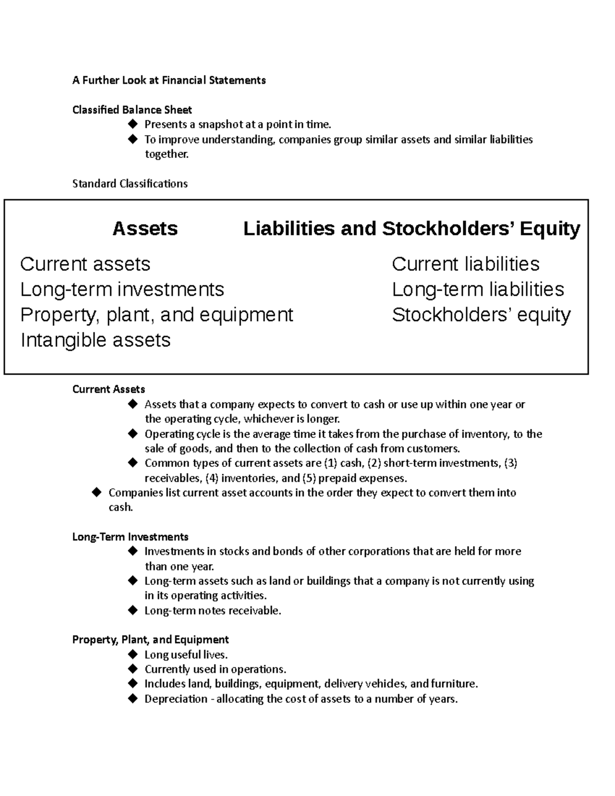 ACC - A Further Look at Financial Statements - A Further Look at ...