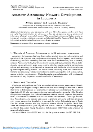 The Origin and Growth of Astronomy as Vi - Origin and growth of ...