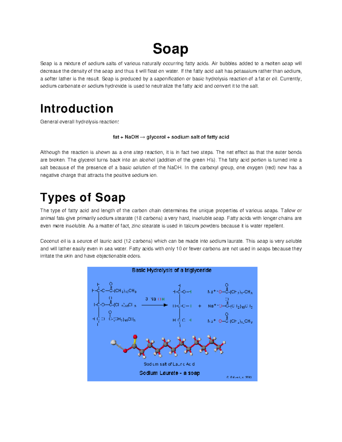 Soap - Soap - Soap Soap is a mixture of sodium salts of various ...