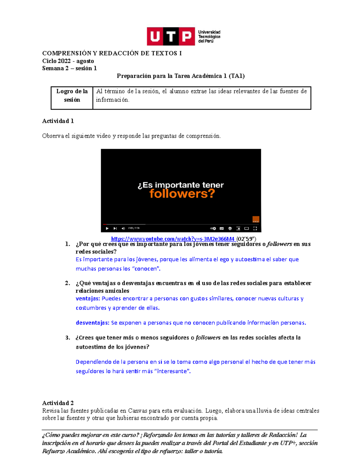 S02.s1-Preparación para la TA1 (material) 2022 agosto - COMPRENSIÓN Y REDACCIÓN DE TEXTOS I ...