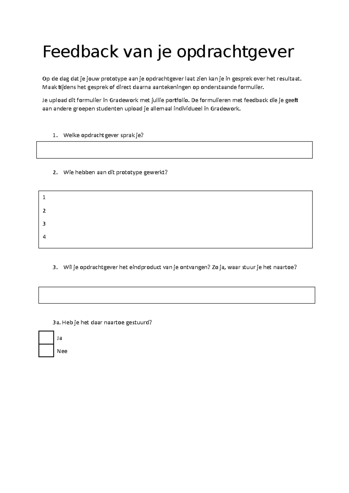 Presentatie-feedback-opdrachtgever - Feedback van je opdrachtgever Op ...