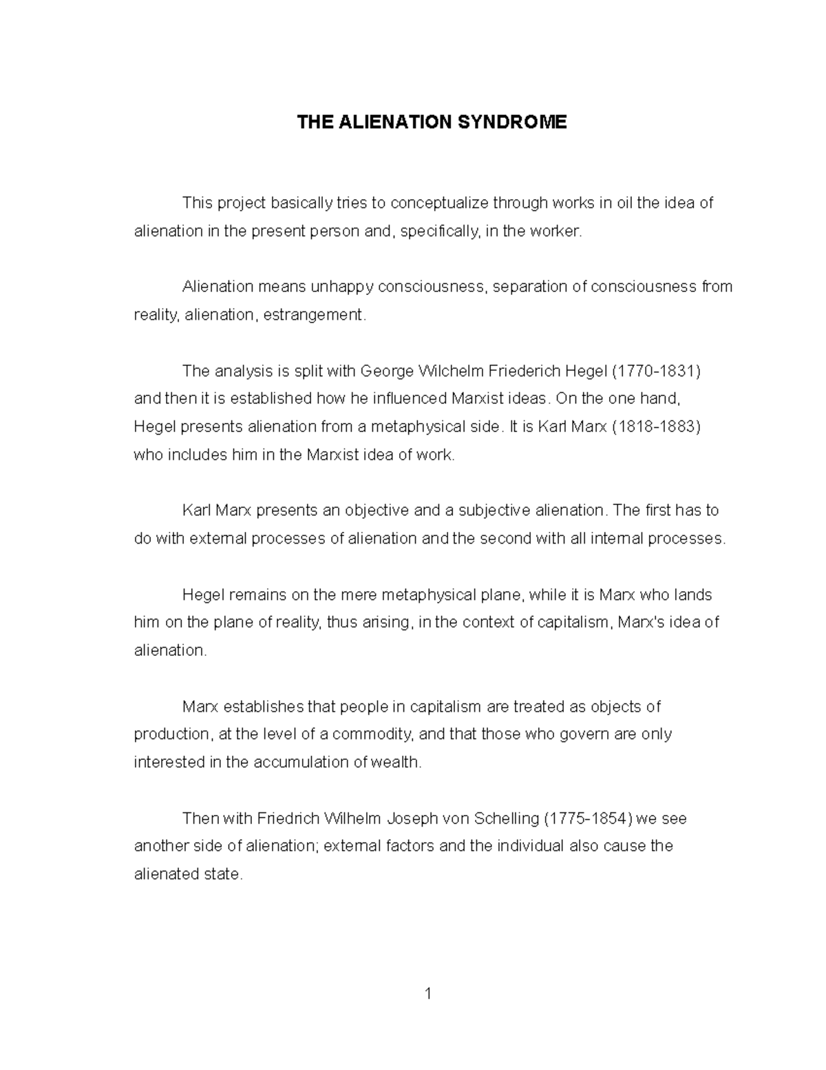 THE Alienation Syndrome - 1 THE ALIENATION SYNDROME This project ...