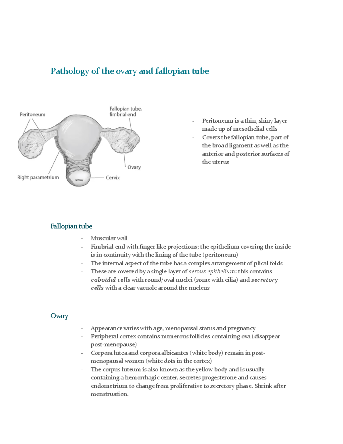 Pathology of the ovary and fallopian tube - Pathology of the ovary and ...