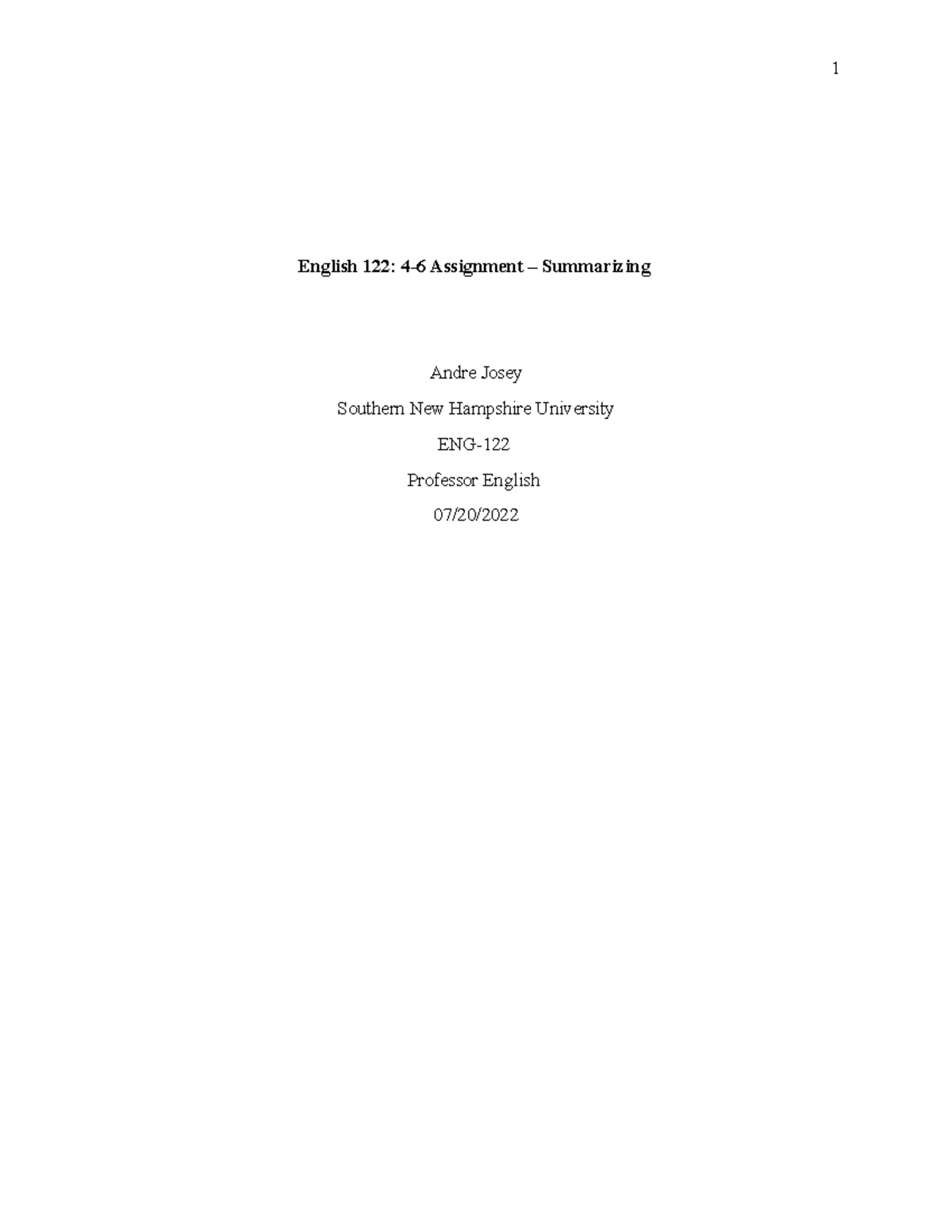 Andre Josey Summary - 1. "The Art of Summarizing: How to Convey Your Message Effectively" 2 ...