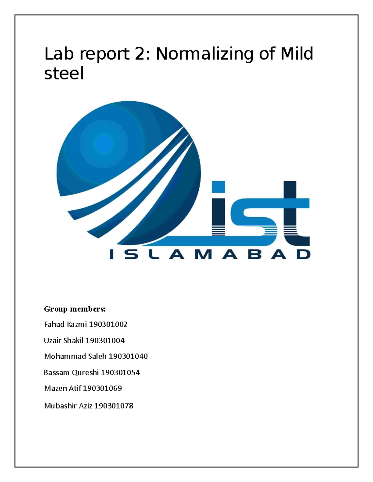 Heat Treatment of Mild Steel ( Normalizing) - Lab report 2: Normalizing ...