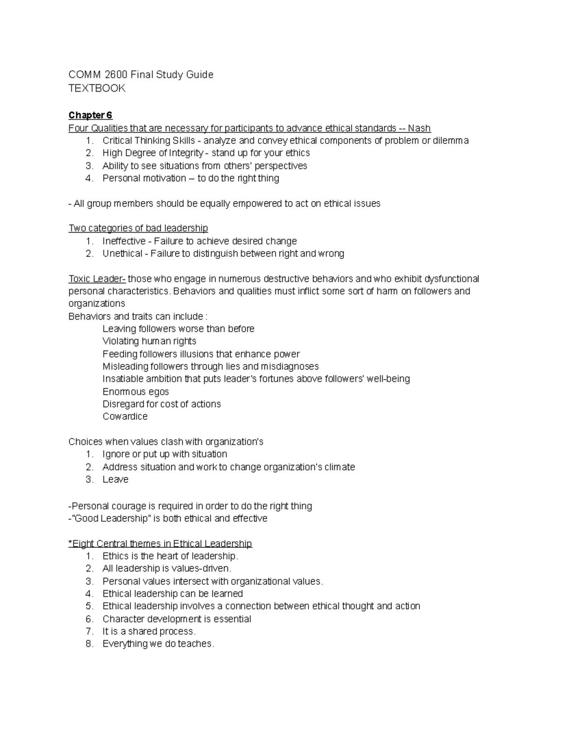 COMM 2600 Final Study Guide (Recovered) - COMM 2600 Final Study Guide ...