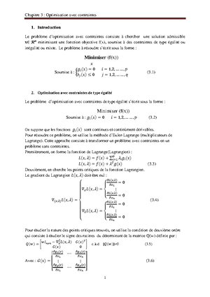 Chapitre 2 optim - Introduction Le problème d’optimisation sans ...