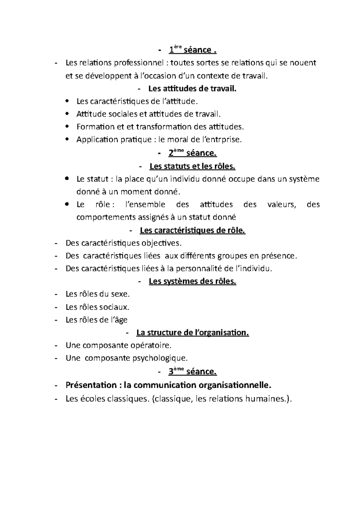 Les relations de travail et changement social - 1 ère séance. - Les ...