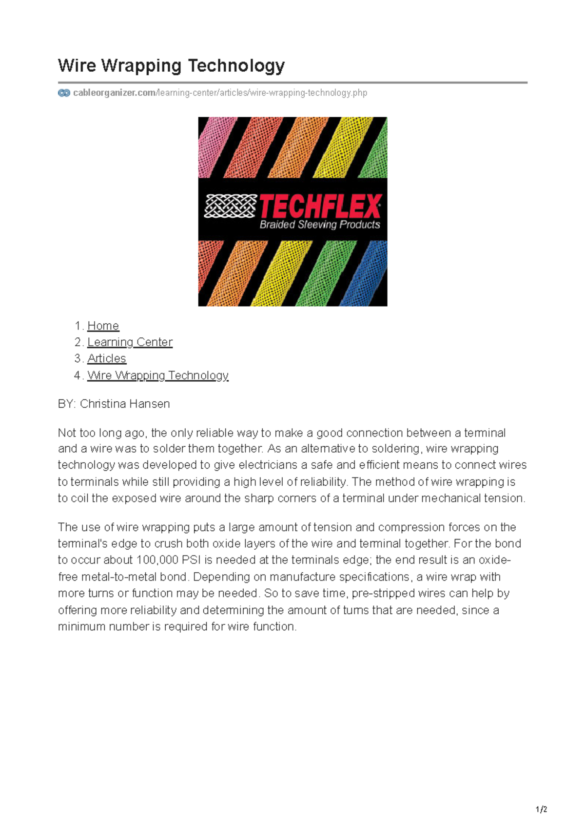 Cableorganizer.com-Wire Wrapping Technology - 1/ Wire Wrapping ...