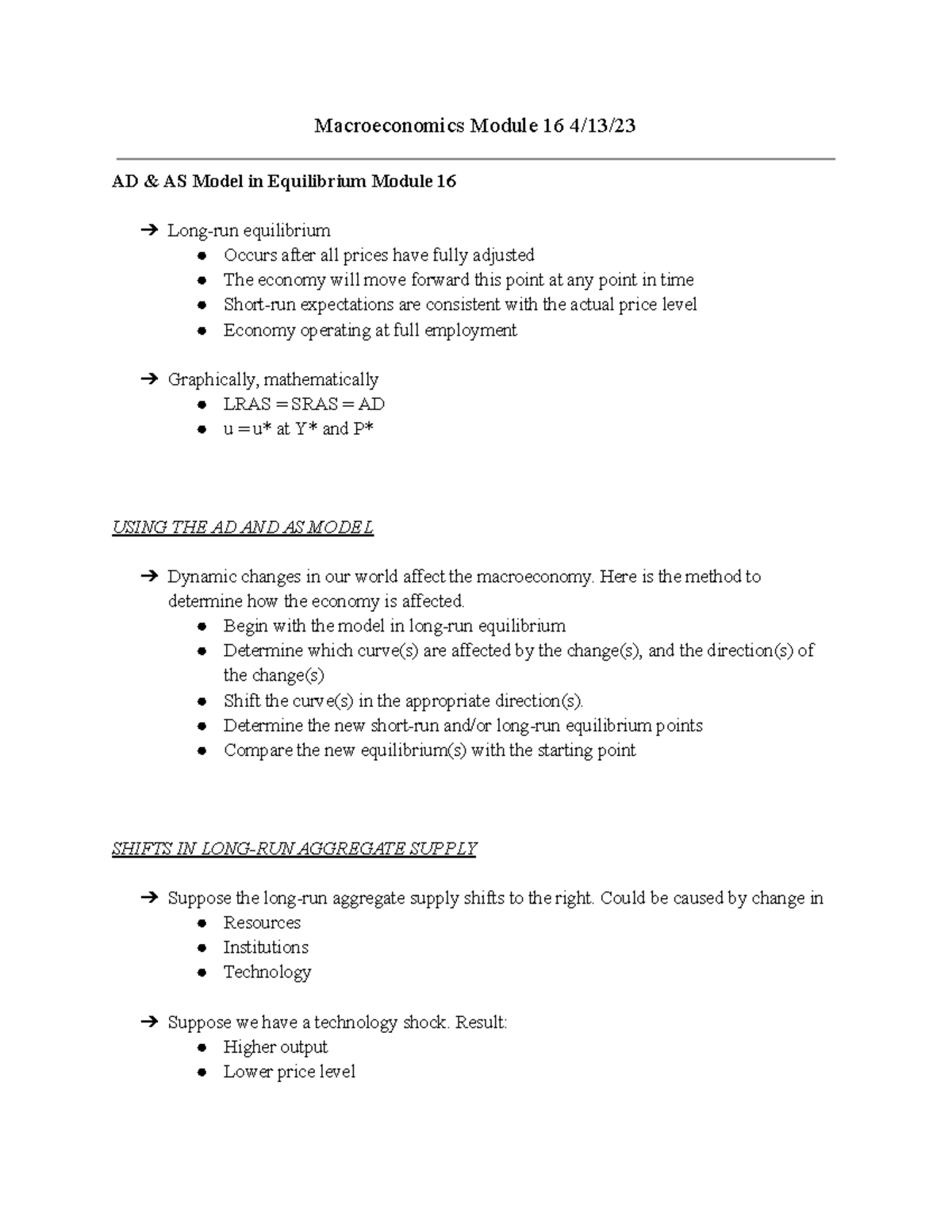 ECO2013 Macroeconomics Module 16 - Macroeconomics Module 16 4/13/ AD ...