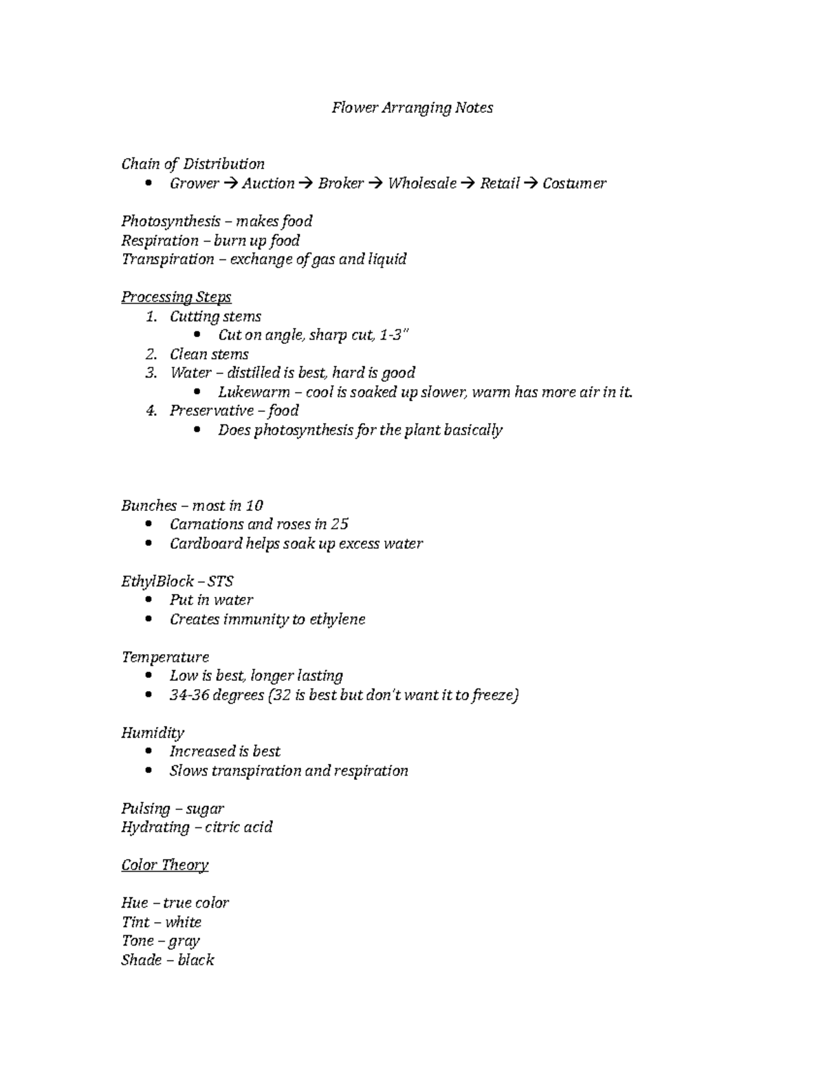 Flower Arranging - full notes on the whole course - Flower Arranging ...