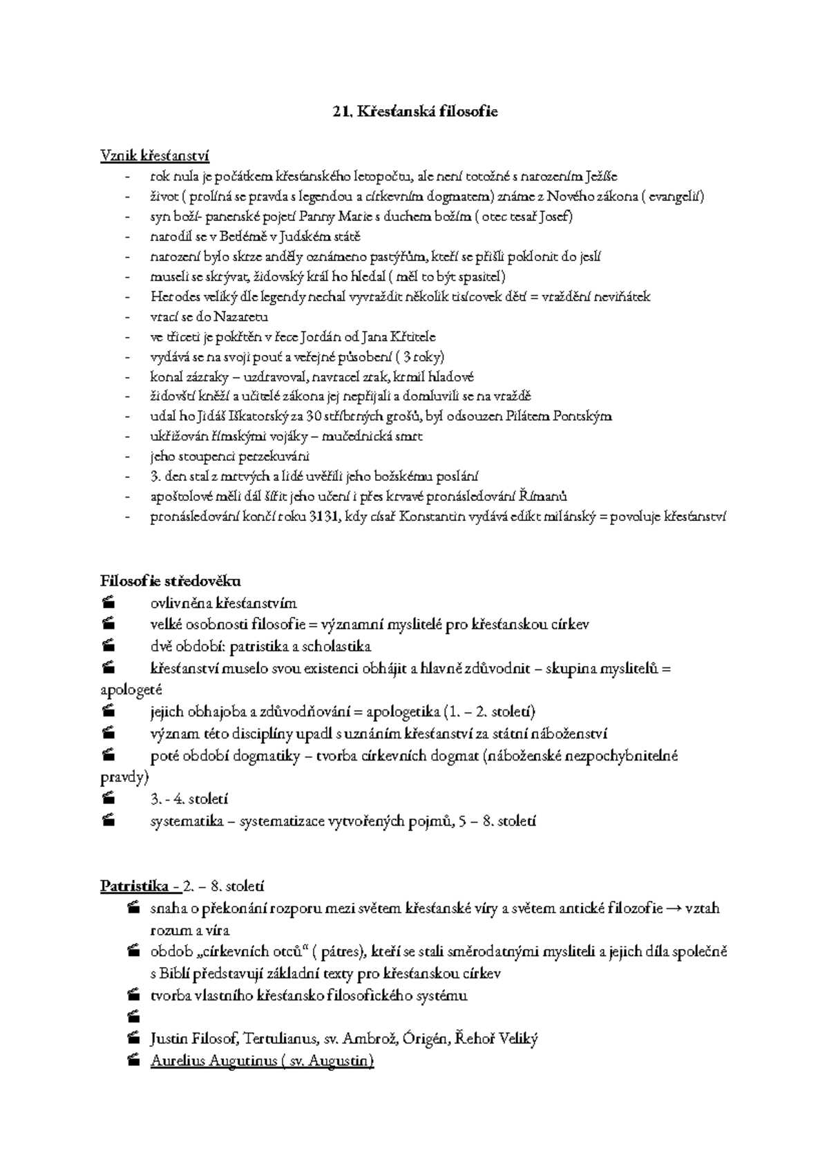 ZSV - Křesťanská filosofie - 21. Křesťanská filosofie Vznik křesťanství - rok nula je počátkem ...