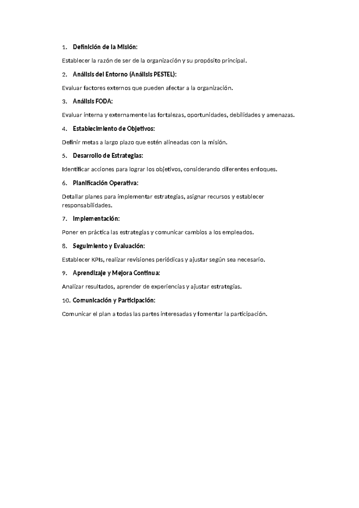 Pasos planeacion estrategica - Definición de la Misión: Establecer la ...