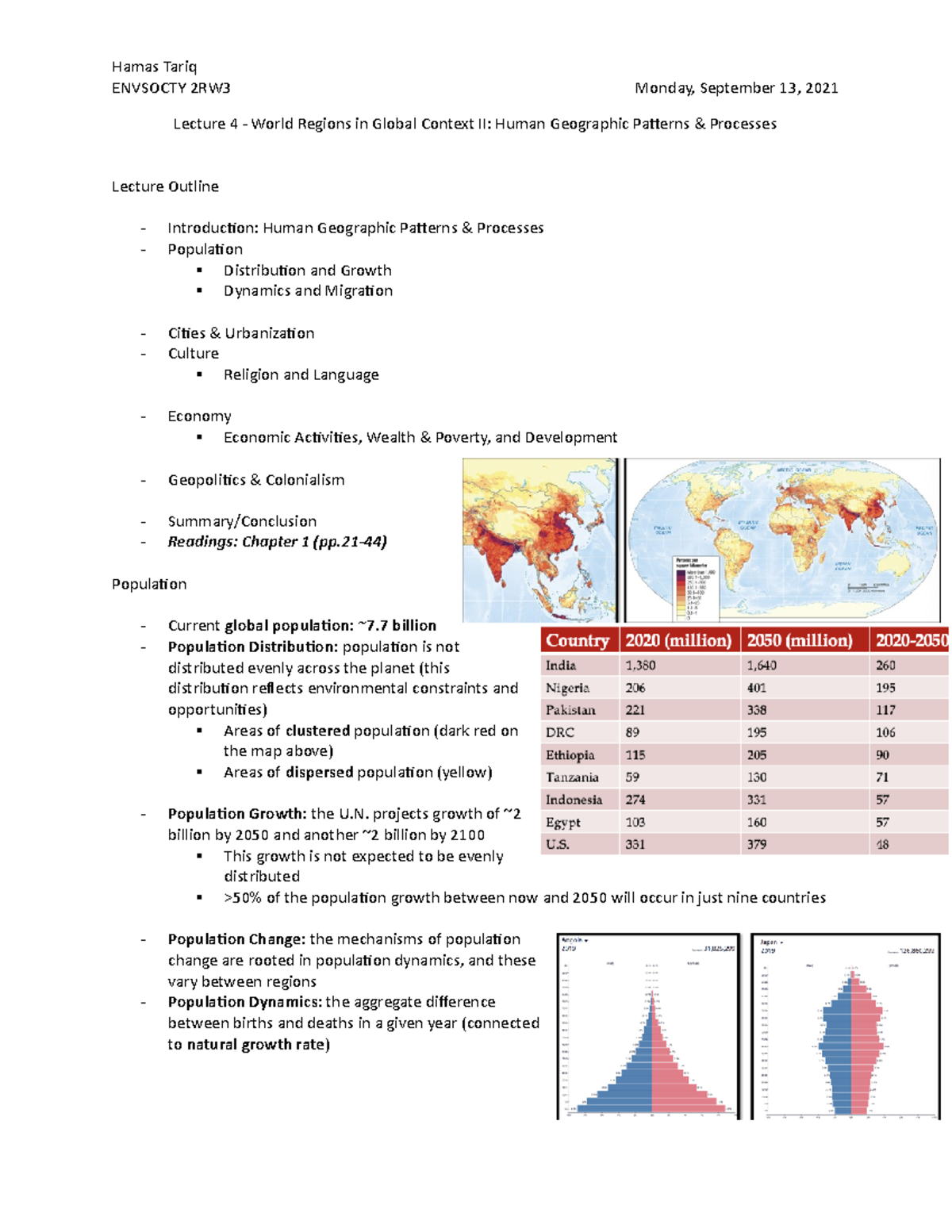 L4 - World Regions in Global Context II - projects growth of ~ billion ...