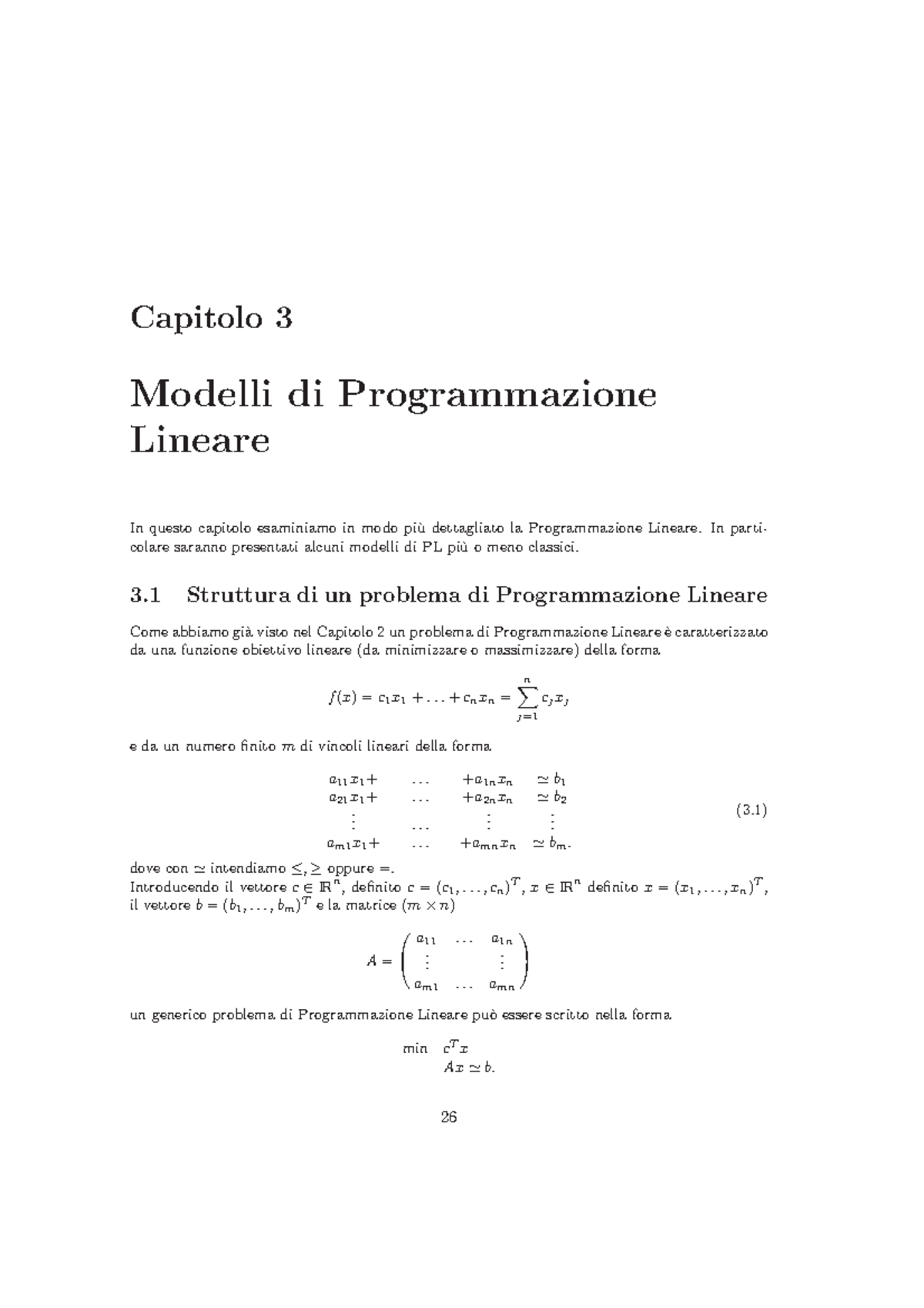 Modelli di Programmazione Lineare - Capitolo 3 Modelli di ...