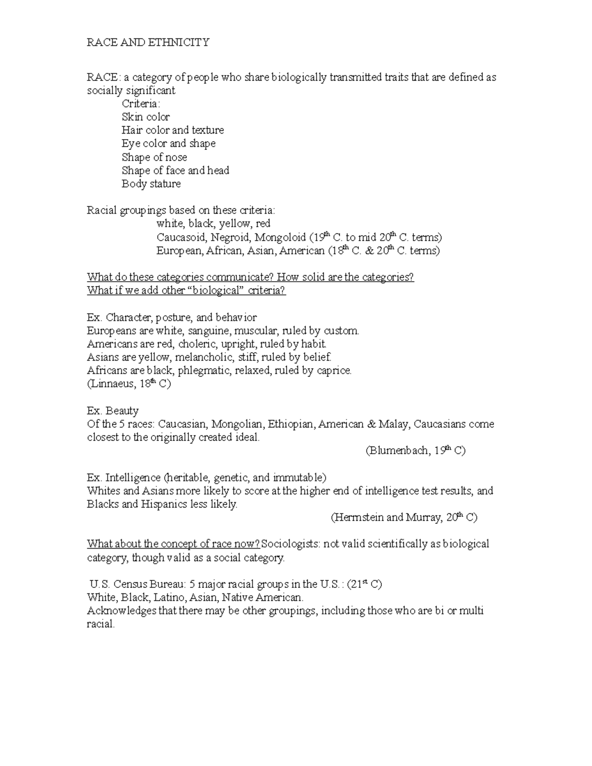 Soc 1 Race and Ethnicity 1 - RACE AND ETHNICITY RACE: a category of ...