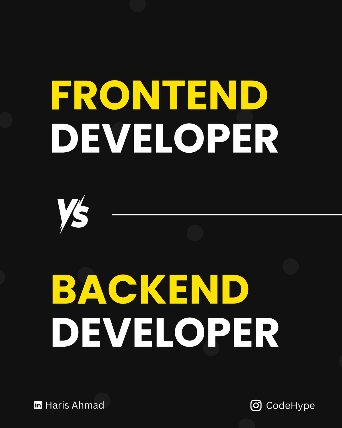 Frontend Vs Backend Haris Ahmad Codehype Backend Developer Frontend Developer Codehype