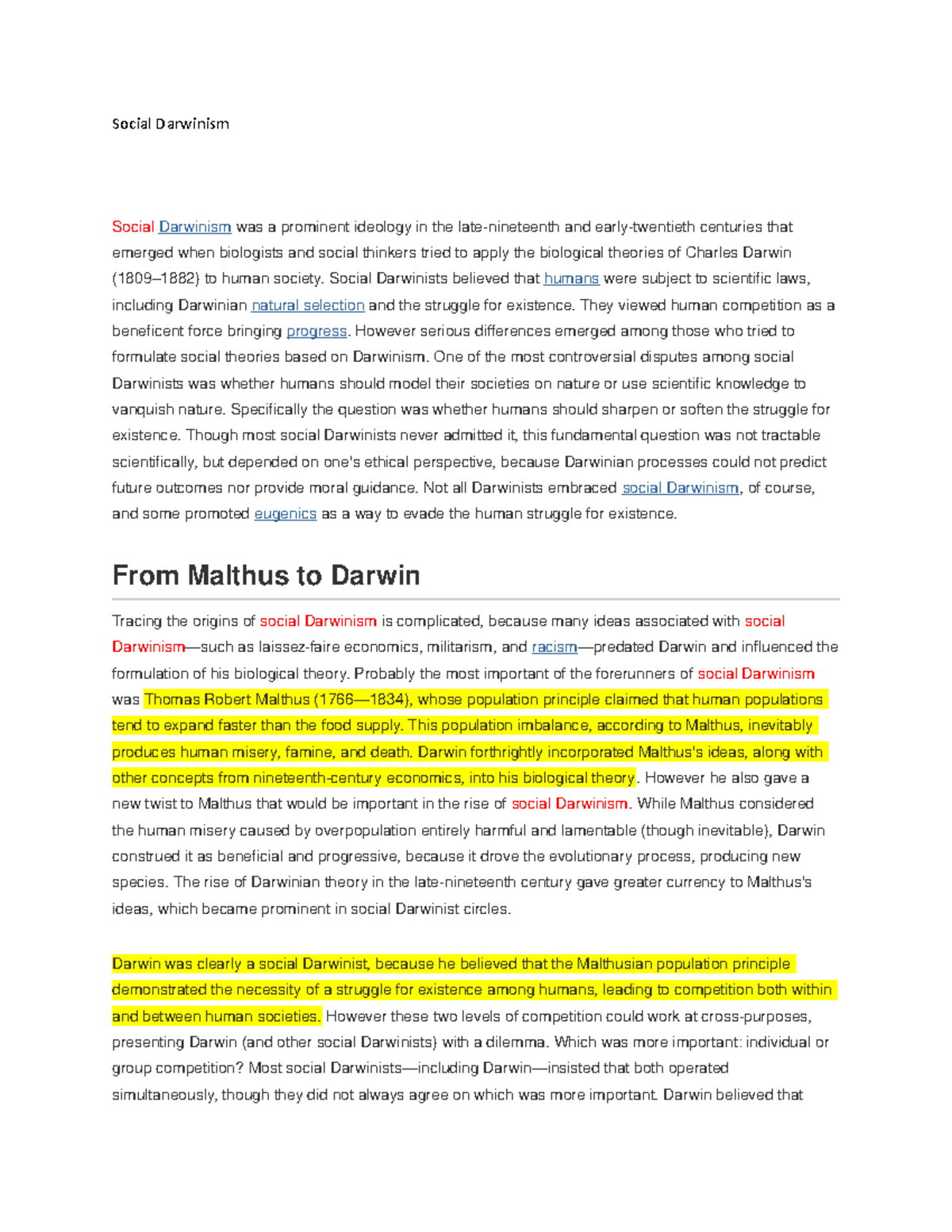 Social Darwinism (3) (1) - Social Darwinism Social Darwinism was a ...